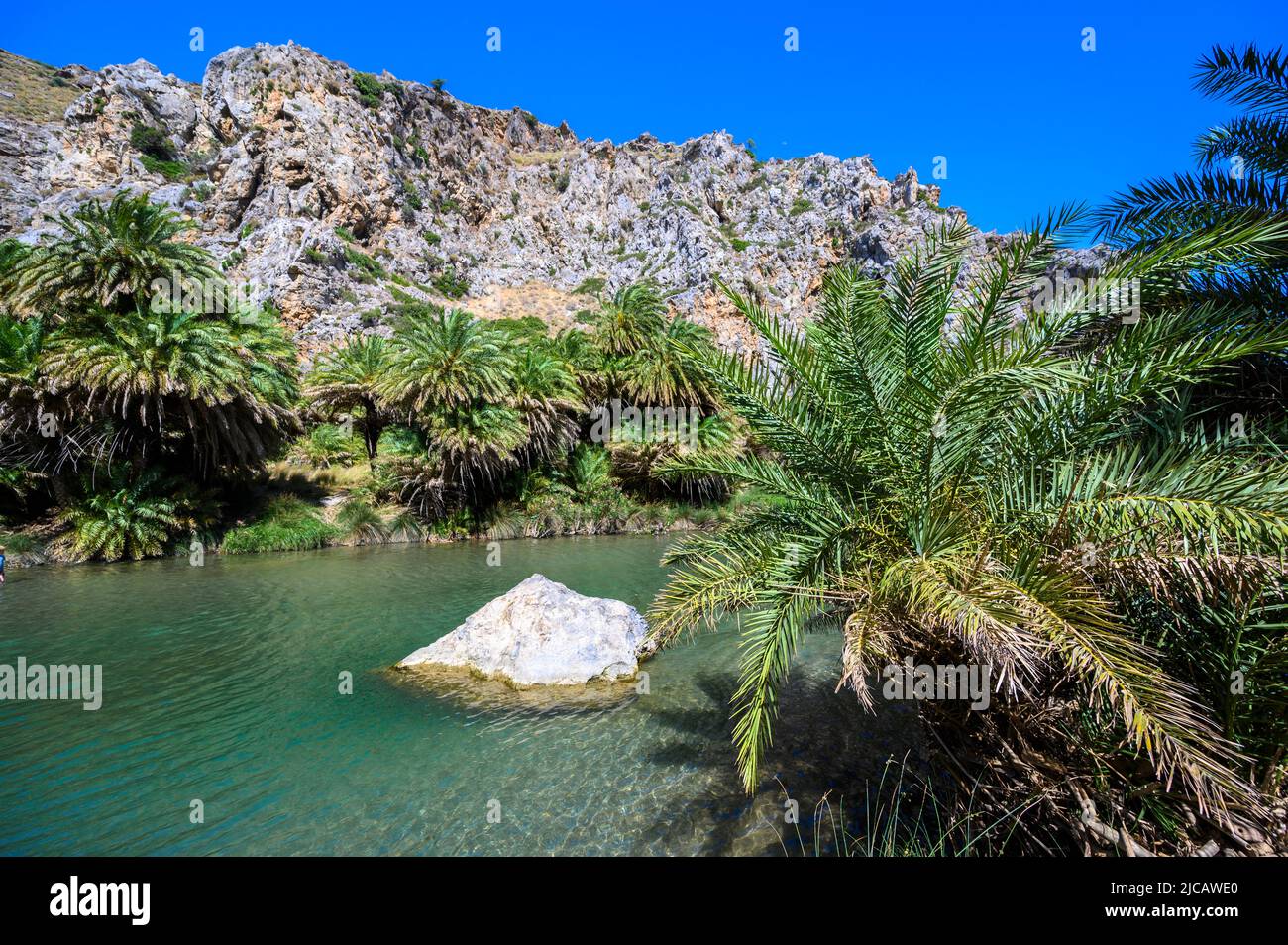 Preveli Beach - famous for the beautiful river with azure clear water ...