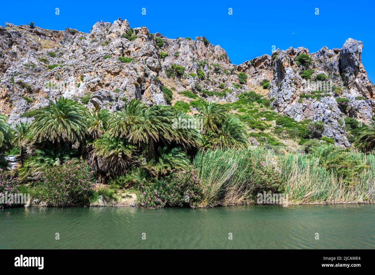 Preveli Beach - famous for the beautiful river with azure clear water ...