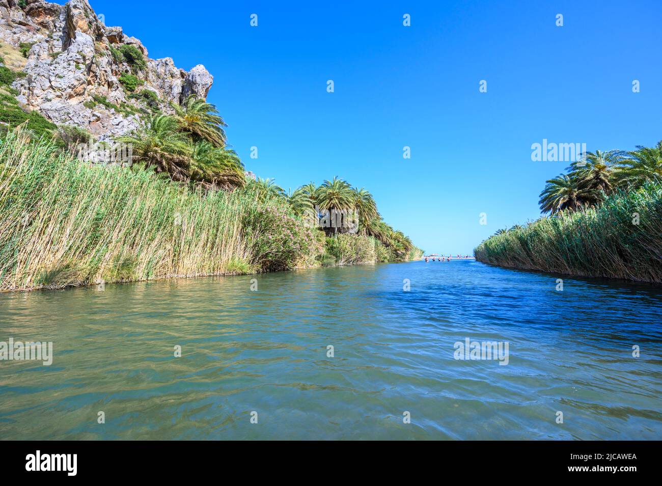 Preveli Beach - famous for the beautiful river with azure clear water ...