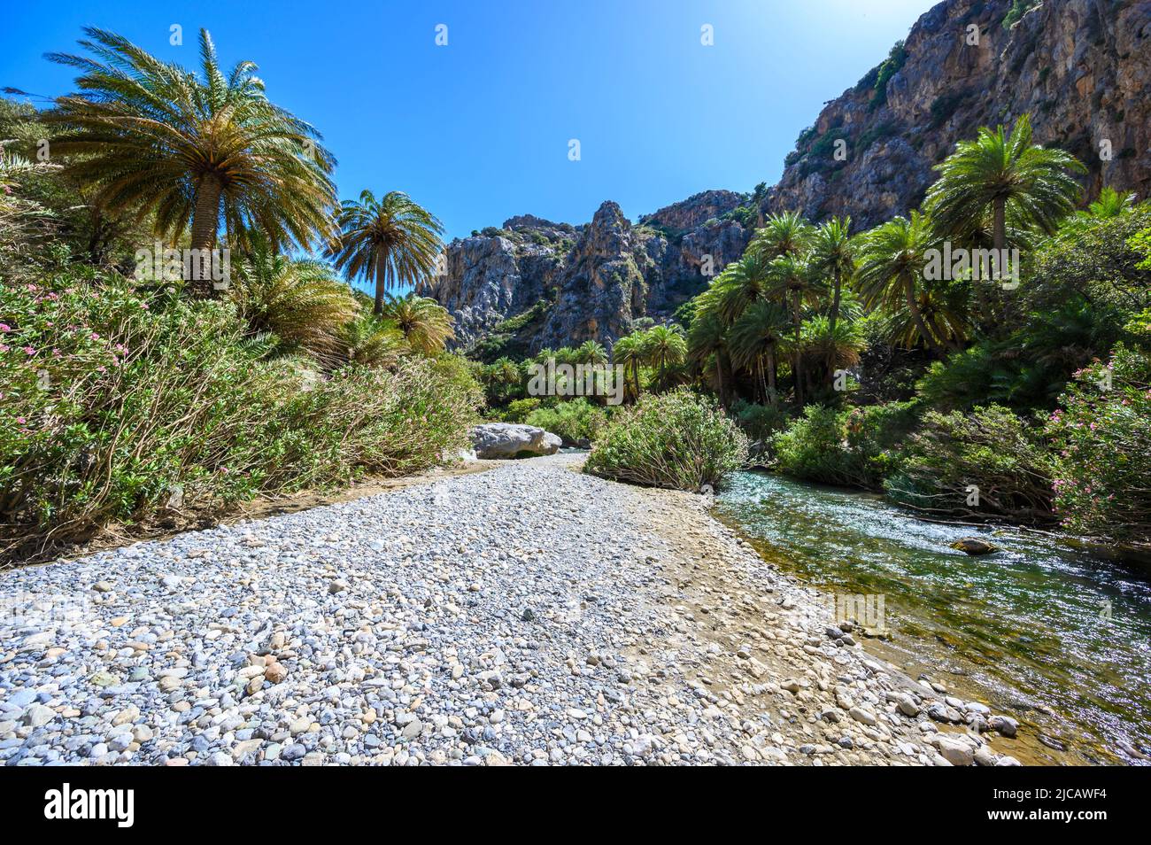 Preveli Beach - famous for the beautiful river with azure clear water ...
