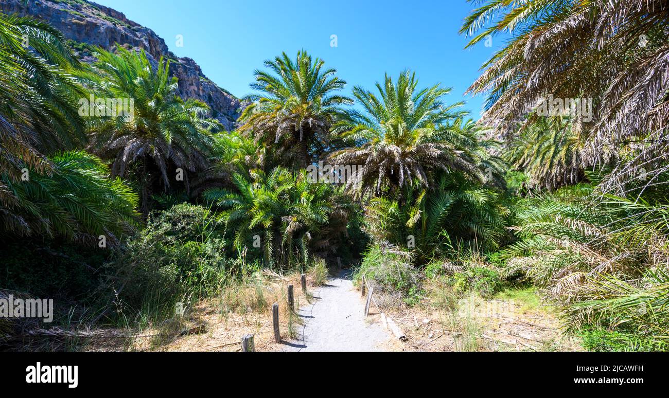 Preveli Beach - famous for the beautiful river with azure clear water ...