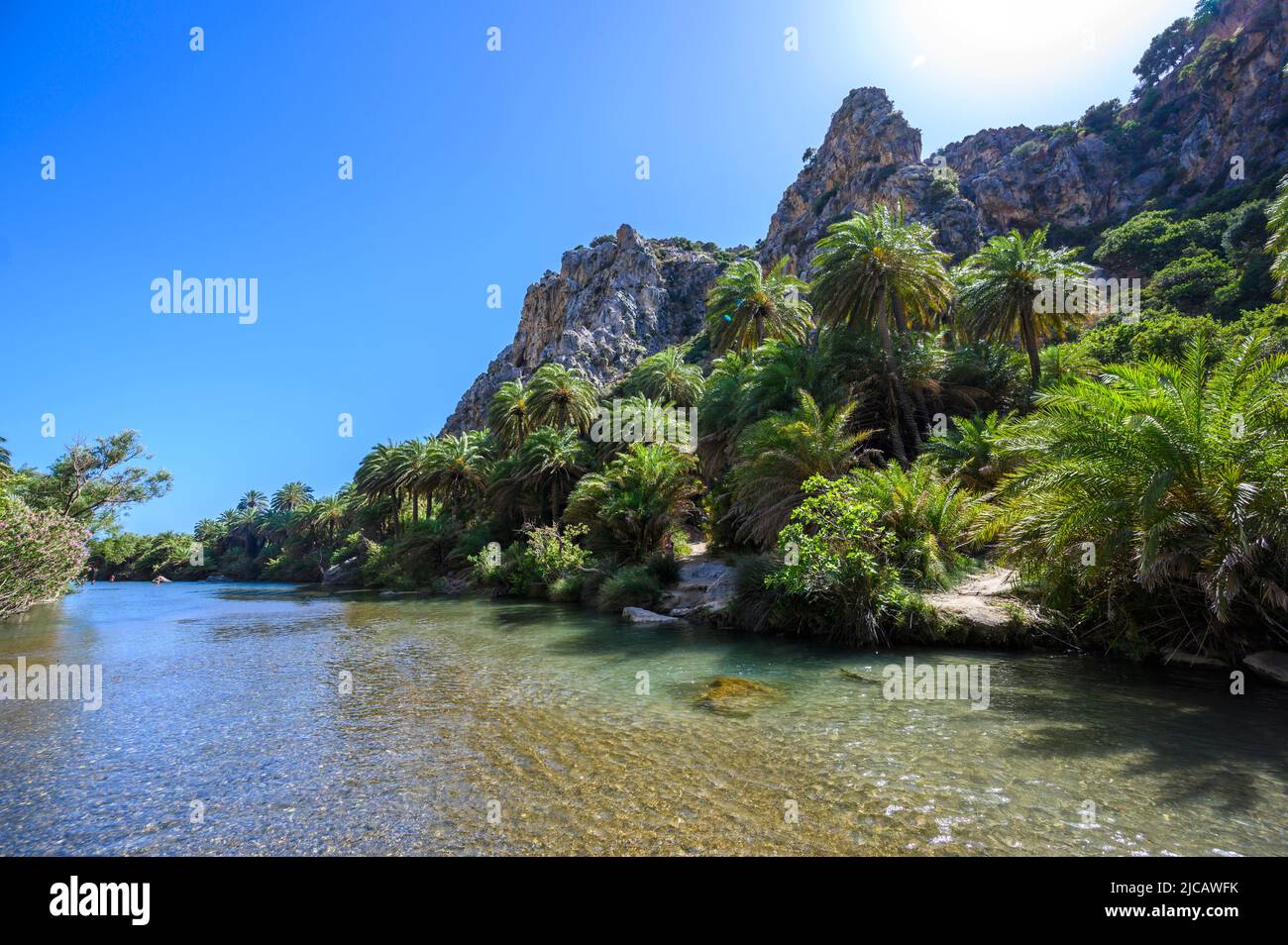 Preveli Beach - famous for the beautiful river with azure clear water ...