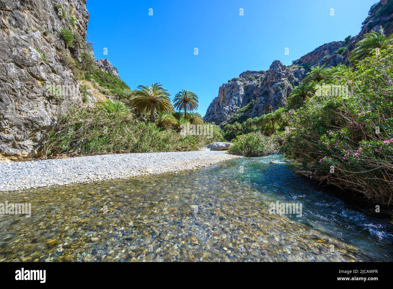 Preveli Beach - famous for the beautiful river with azure clear water ...