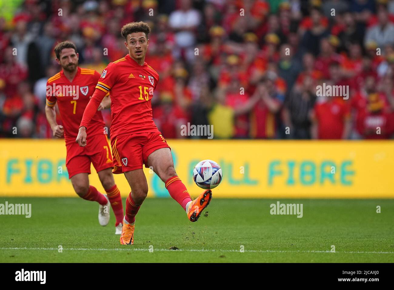Ethan Ampadu of Wales during the UEFA Nations League match between ...
