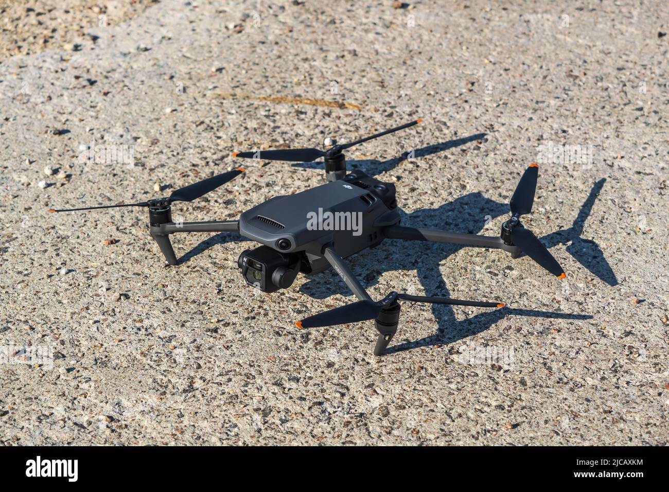 DJI Mavic 3 drone on gray or sky background Stock Photo - Alamy