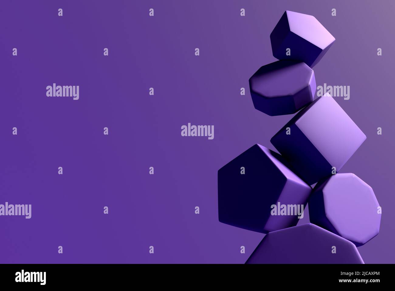 Abstract 3D render design ready template with minimalistic purple ...