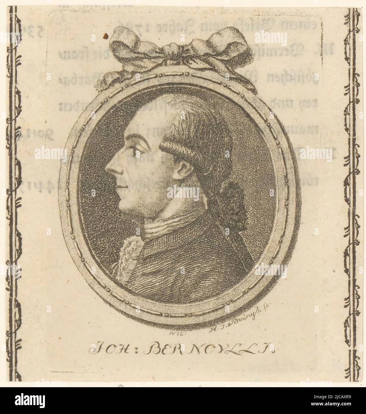 Portrait of Johann Bernoulli, print maker: Heinrich Jan Penningh ...