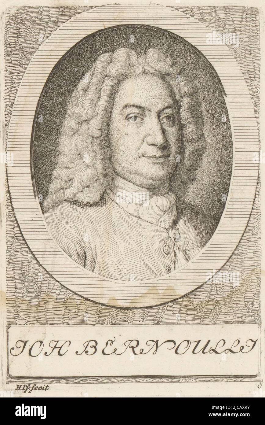 Portrait of Johann Bernoulli I, print maker: Heinrich Pfenninger ...