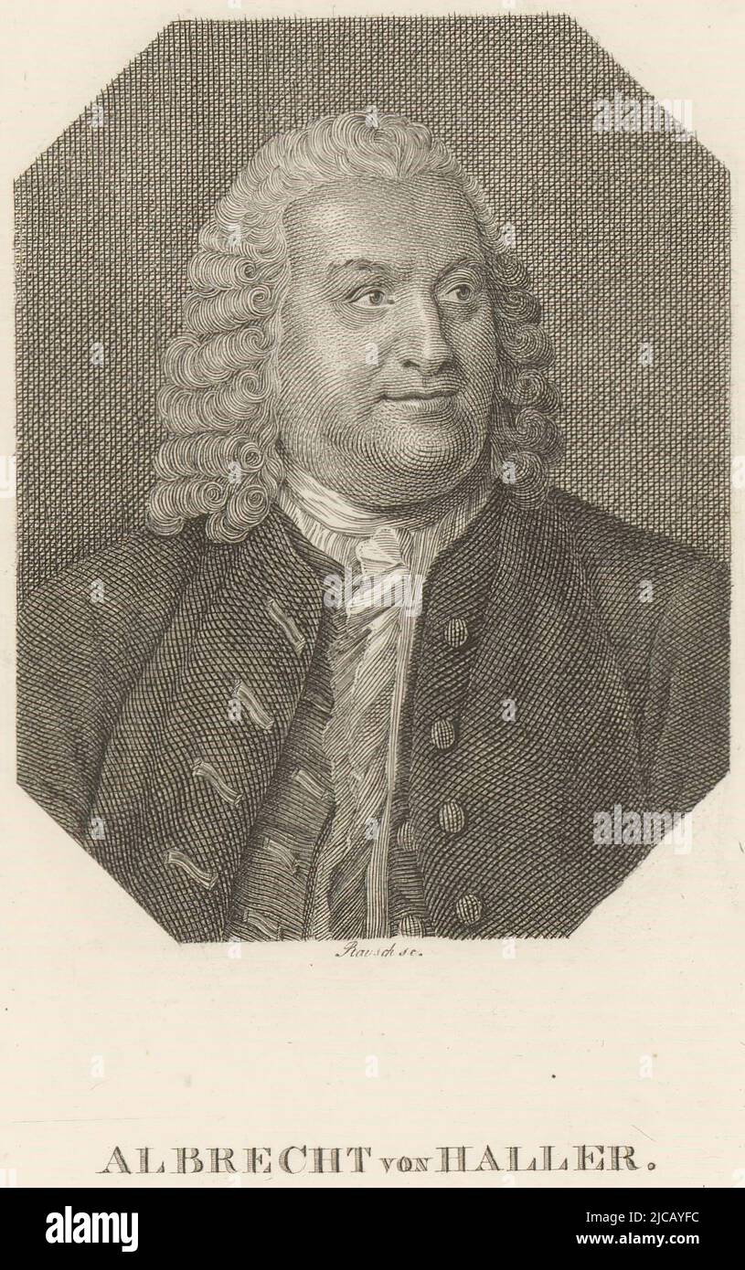 Portrait of Albrecht Haller, print maker: Ernst Rauch, (mentioned on ...