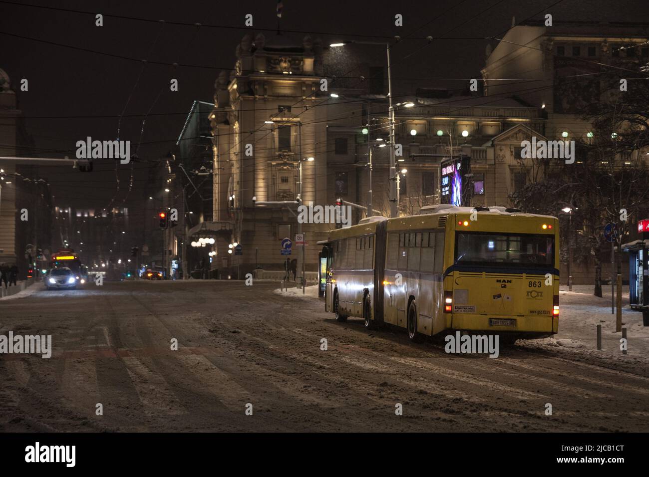 Picture of a bus belonging to GSP Beograd, the public transportation ...
