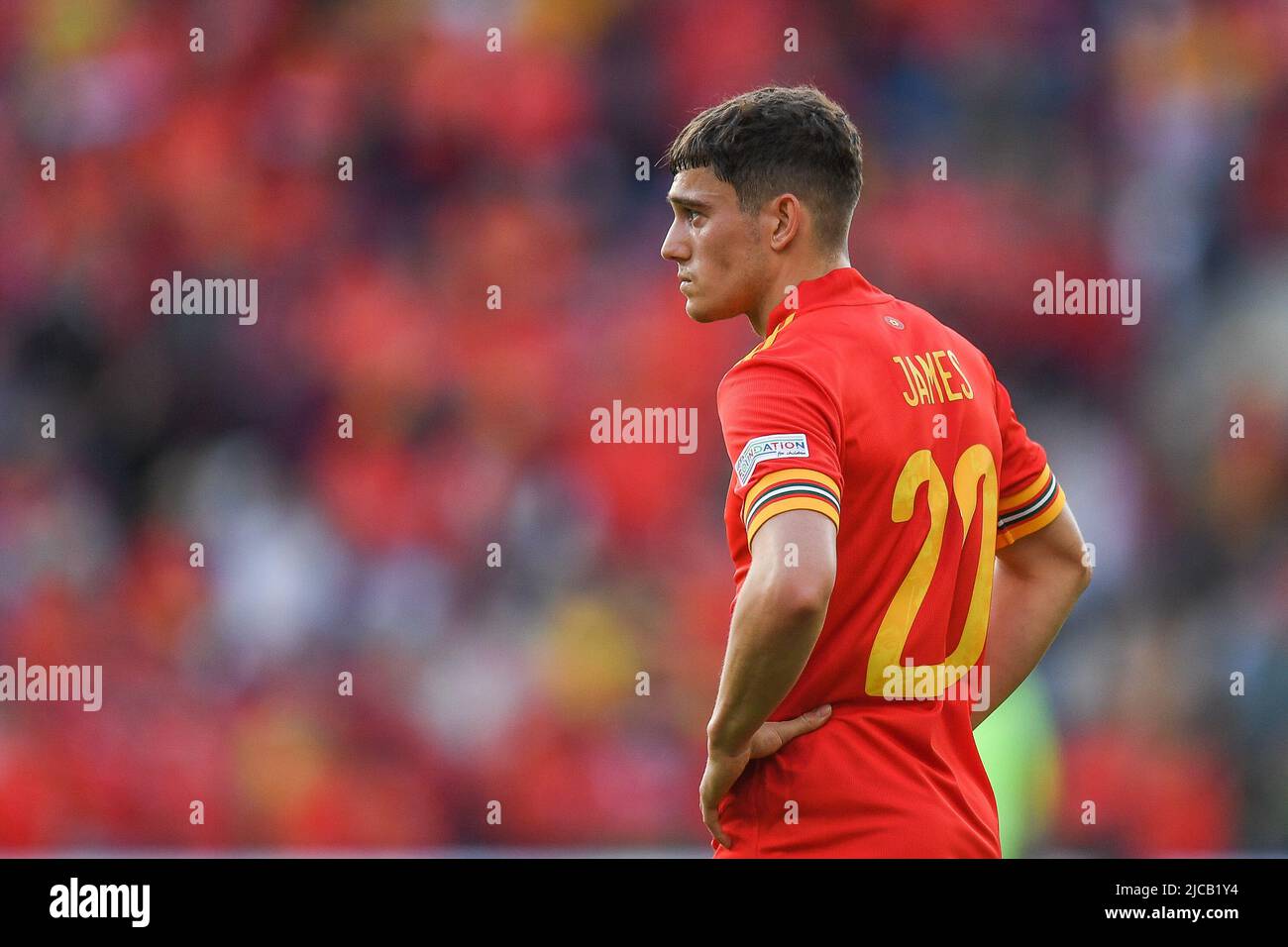 Cardiff, UK. 11th June, 2022. Dan James of Wales, during the game ...