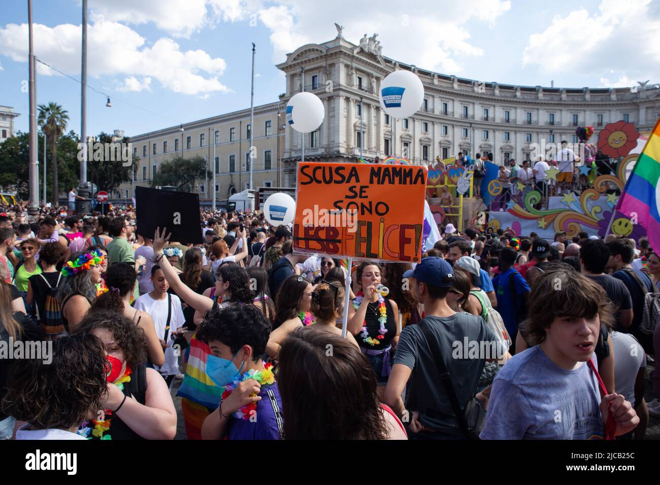 Rome, Italy. 11th June, 2022. A moment of the Roma Pride 2022 the ...