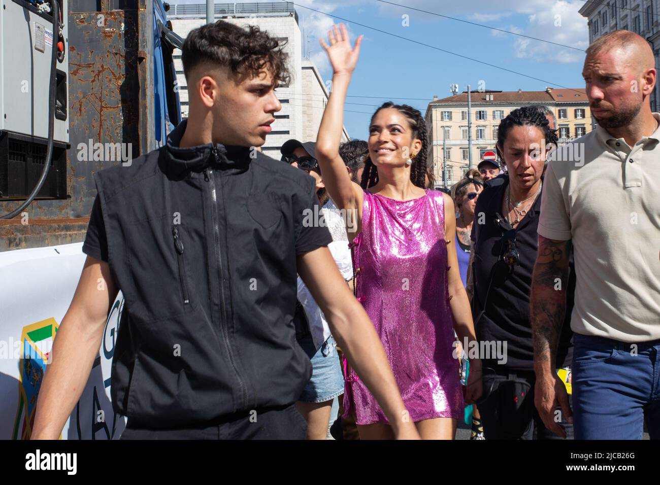 Rome, Italy. 11th June, 2022. Italian singer Elodie during Rome Pride ...