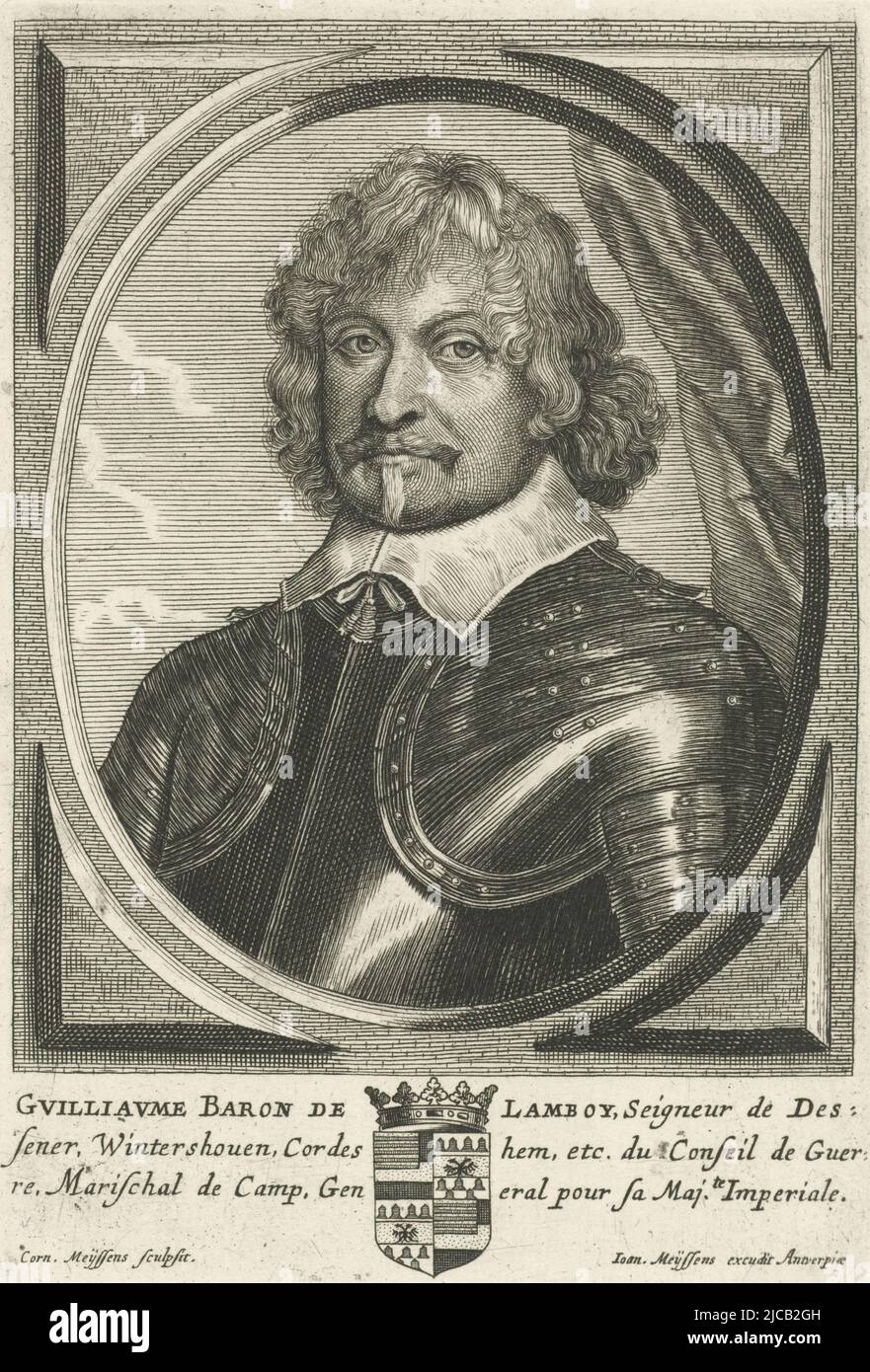 Portrait of Guillaume de Lamboy, field general during the Thirty Years ...