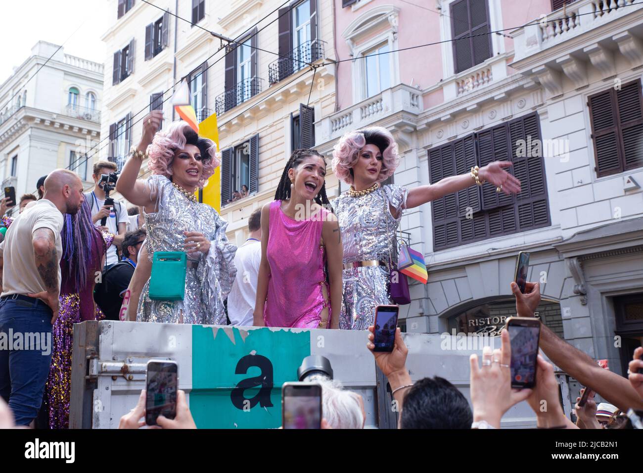 Italian singer Elodie during Rome Pride 2022 parade (Photo by Matteo ...