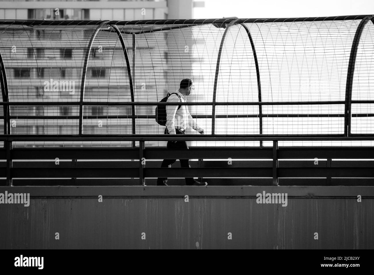 Pedestrian crossing in city white Black and White Stock Photos & Images ...