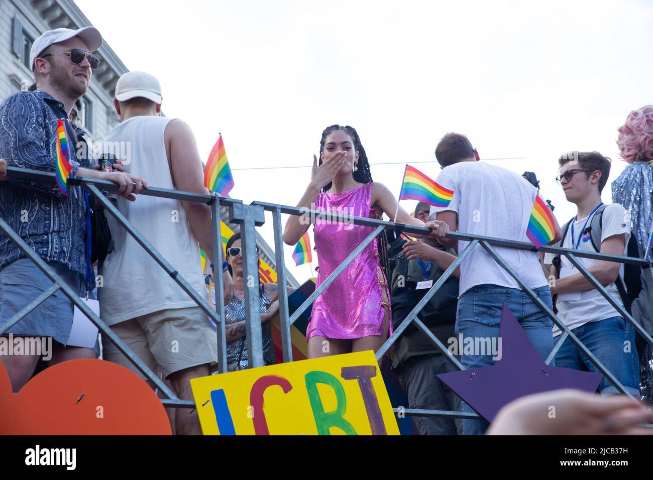 Italian singer Elodie during Rome Pride 2022 parade (Photo by Matteo ...