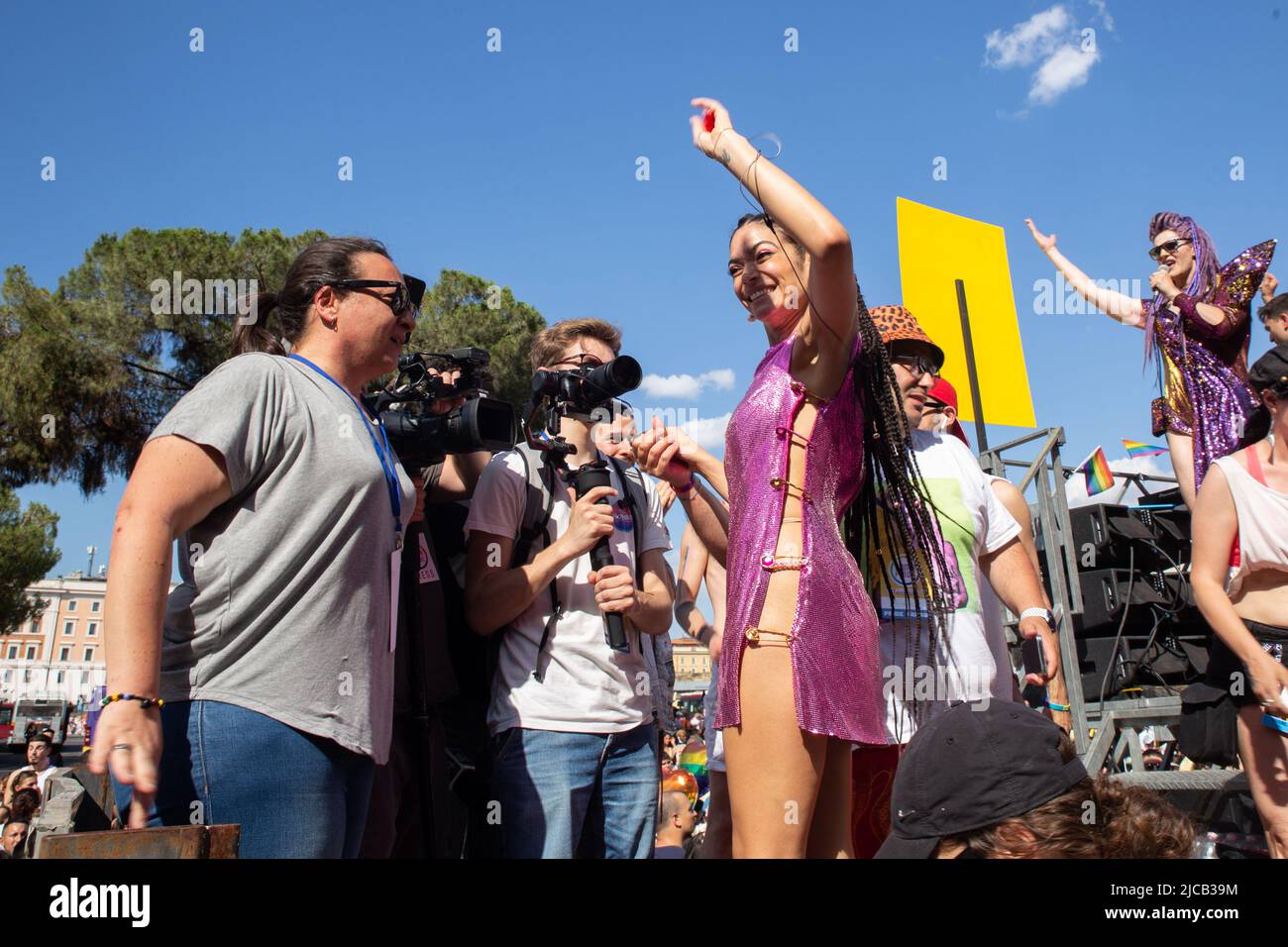 Rome, Italy. 11th June, 2022. Italian singer Elodie during Rome Pride ...