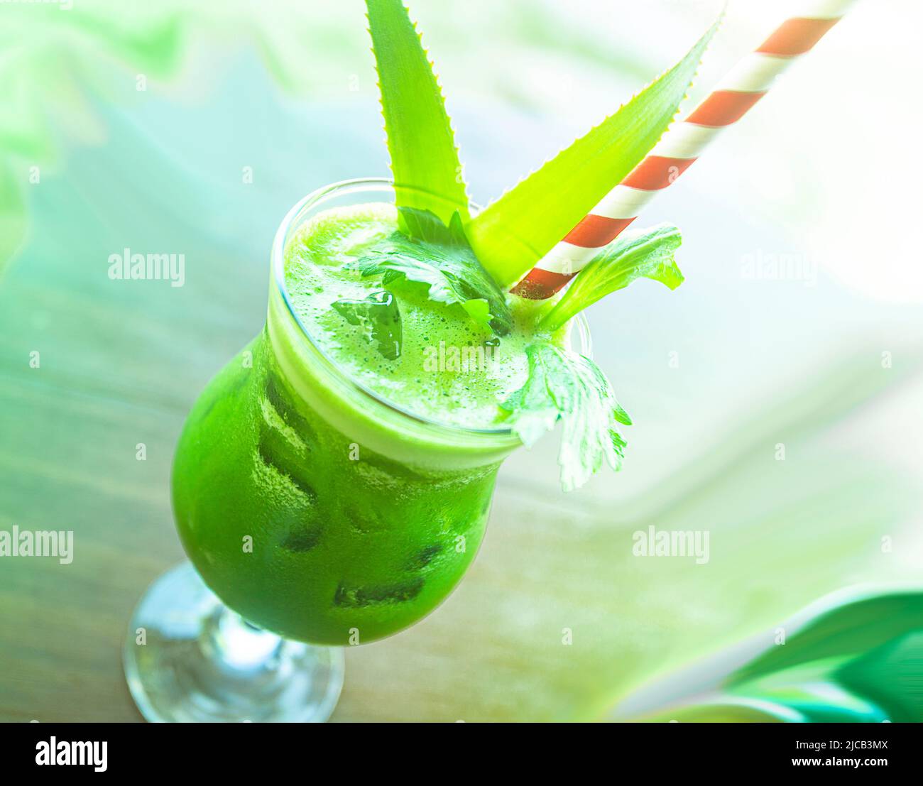 Tropical ice cold green beverage served at the beach in Vietnam. Has a ...