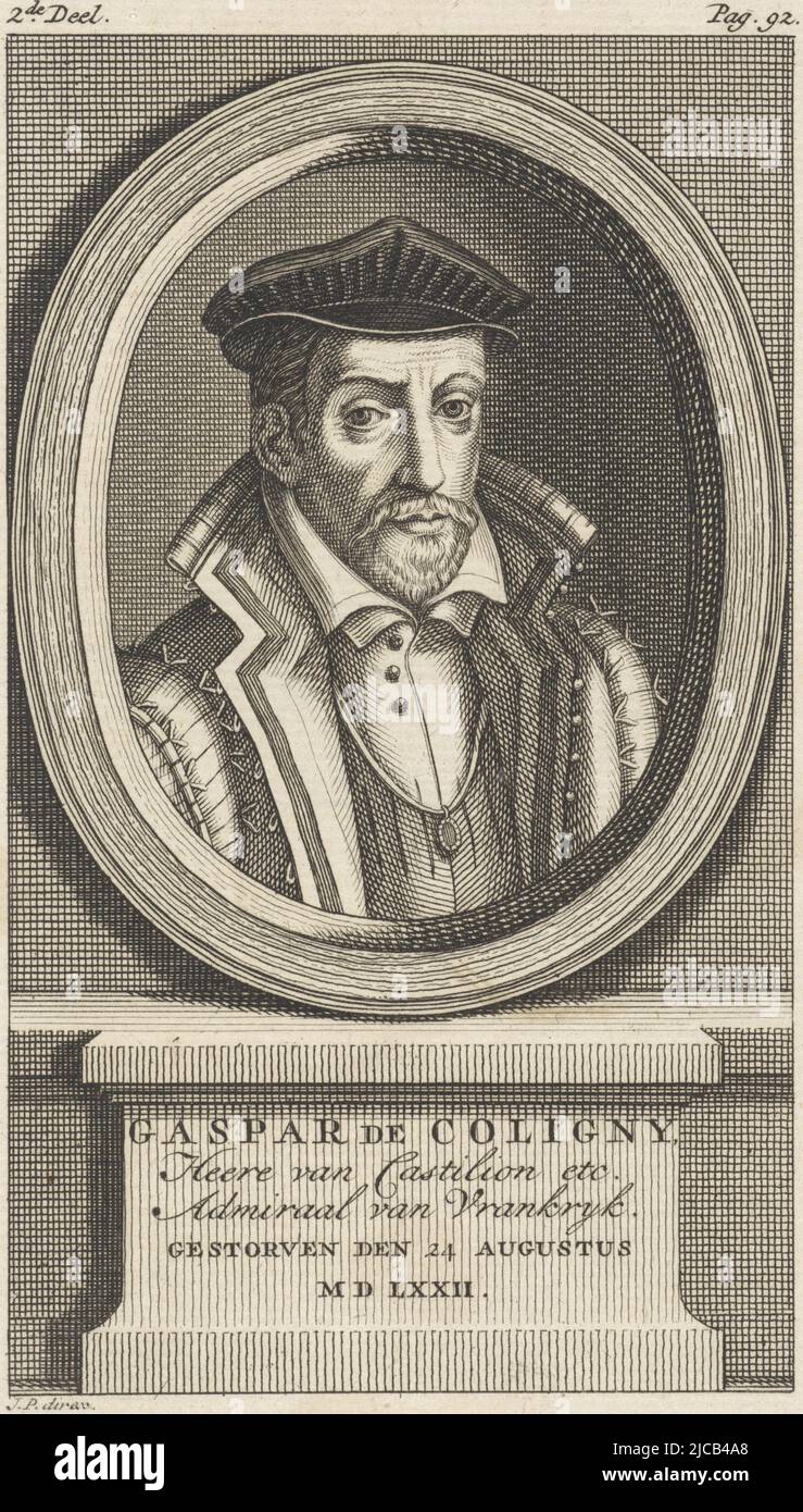 Portrait of Gaspard de Coligny On the pedestal his name, function and ...