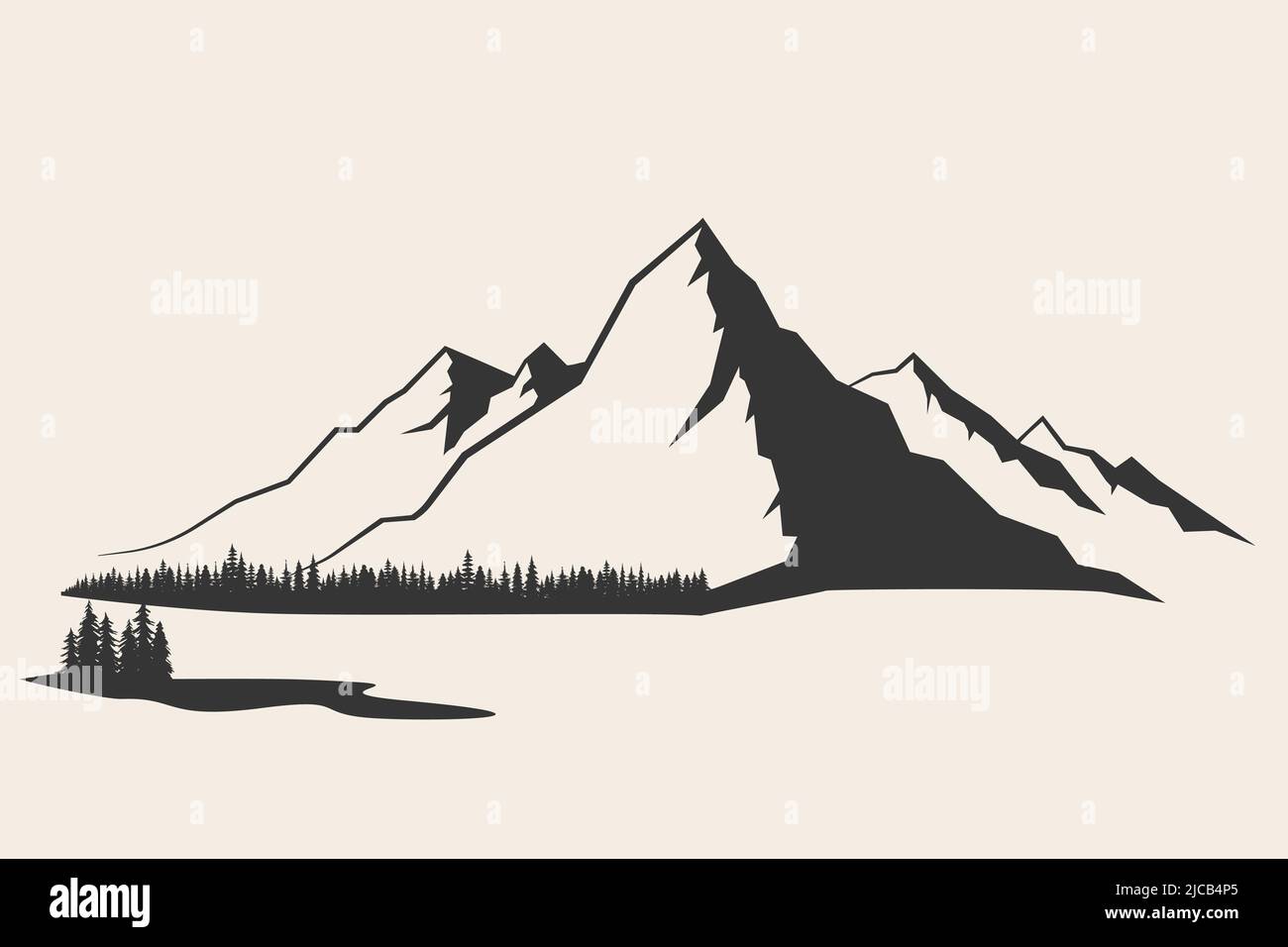 Vector Alaska Mountains