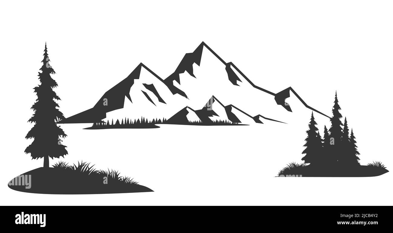 Mountain Tree Silhouette