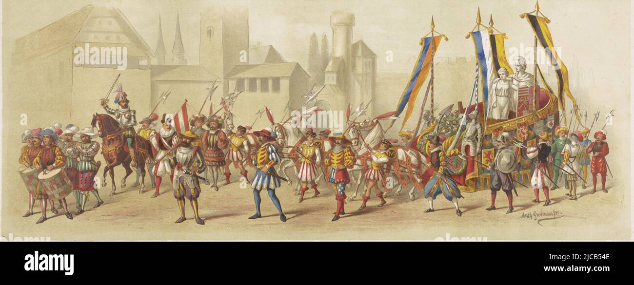 Sixth slide showing part of the parade Part of the series of seven ...