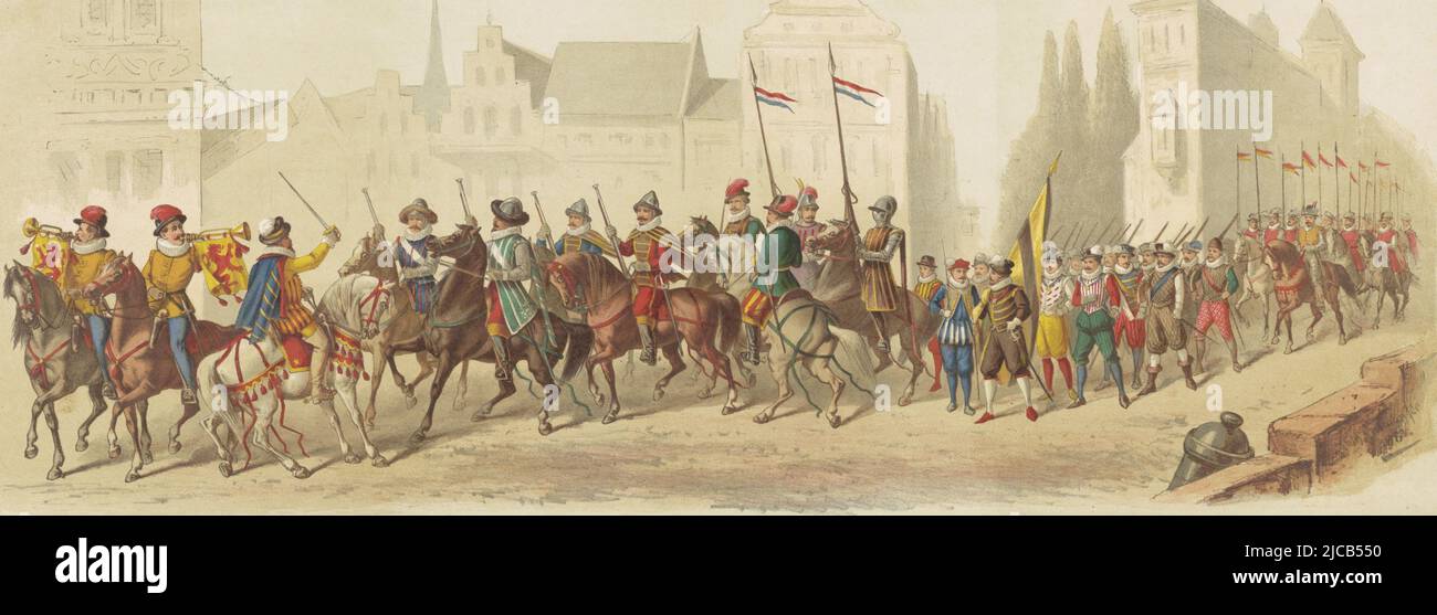 Seventh slide with part of the parade Part of the series of seven ...