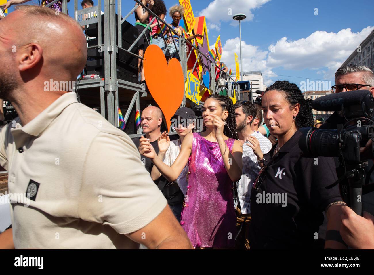 Rome, Italy. 11th June, 2022. Italian singer Elodie during Rome Pride ...