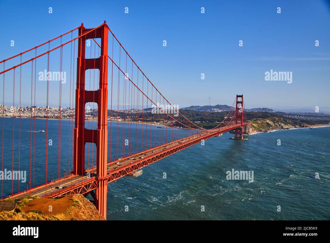 Sunset light over Golden Gate Bridge from northwest Stock Photo - Alamy