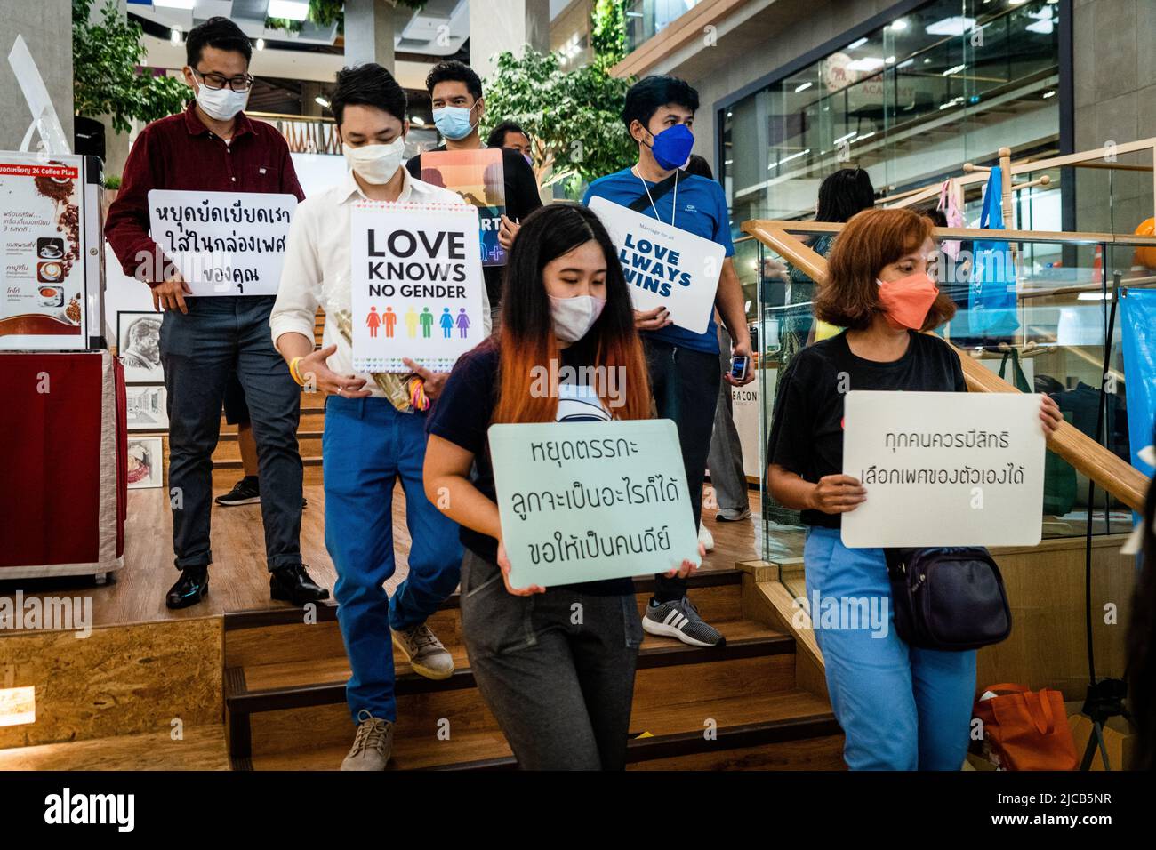 Bangkok Thailand 11 June 2022 A Group Of Activists Carries Signs