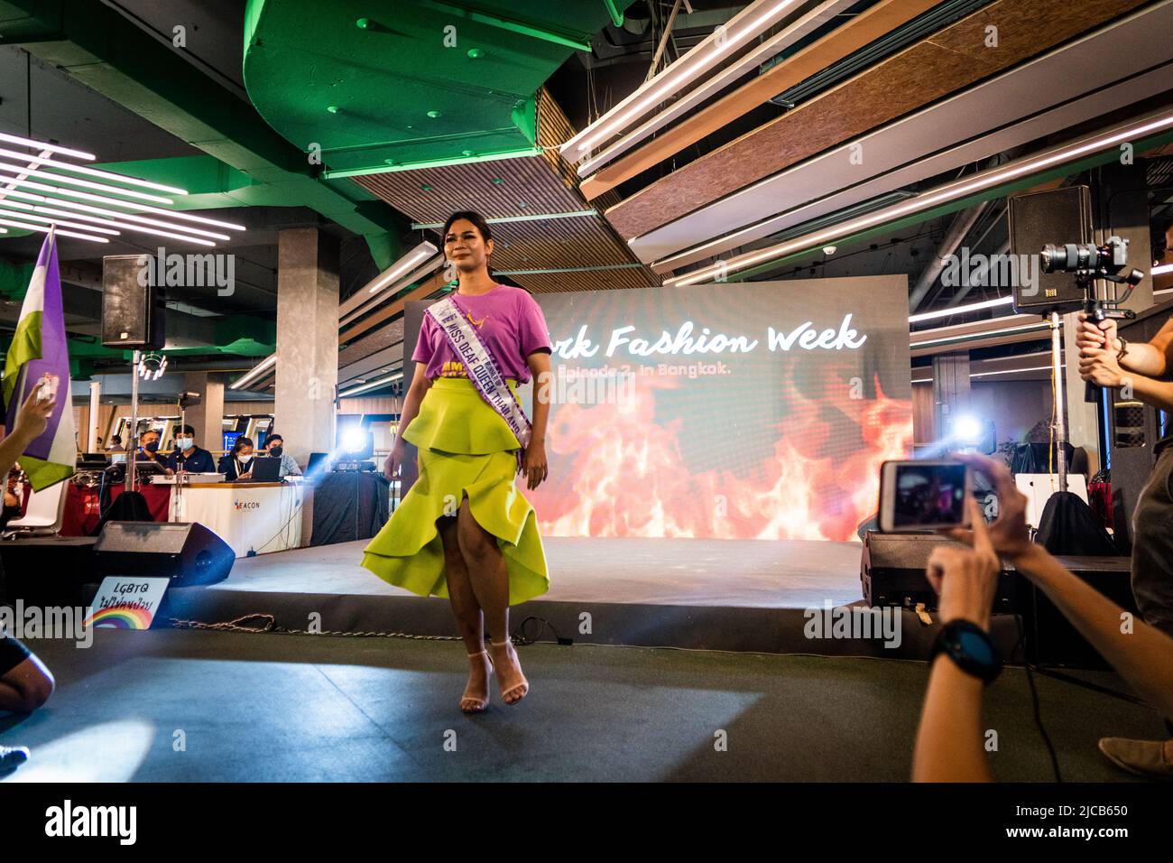 Bangkok Thailand 11 June 2022 Miss Deaf Thailand Struts Down The