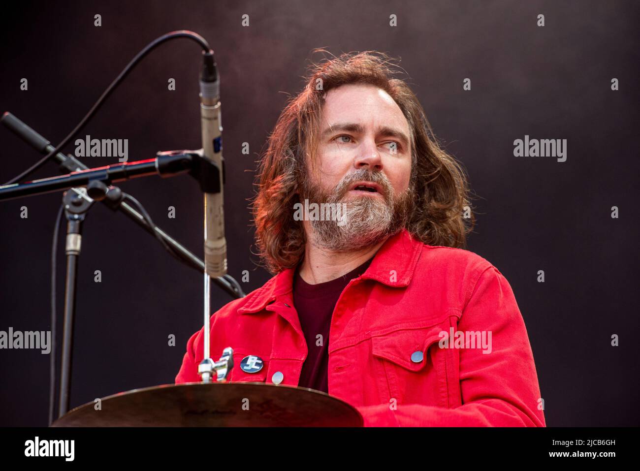 Scarborough, UK. 11th June, 2022. Crowded House guitarist Liam Finn ...
