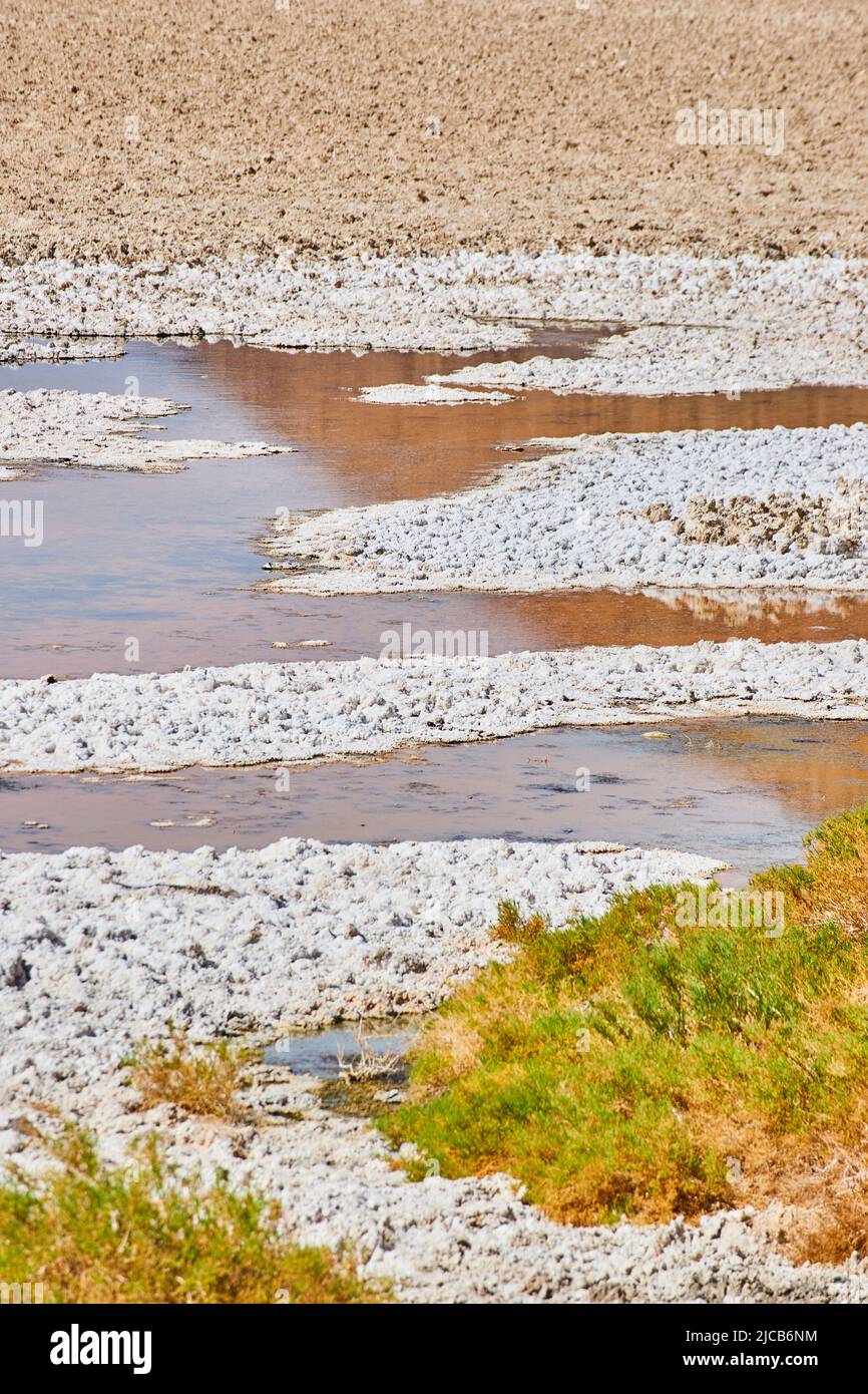 Salt formations with water in desert of Death Valley Stock Photo - Alamy