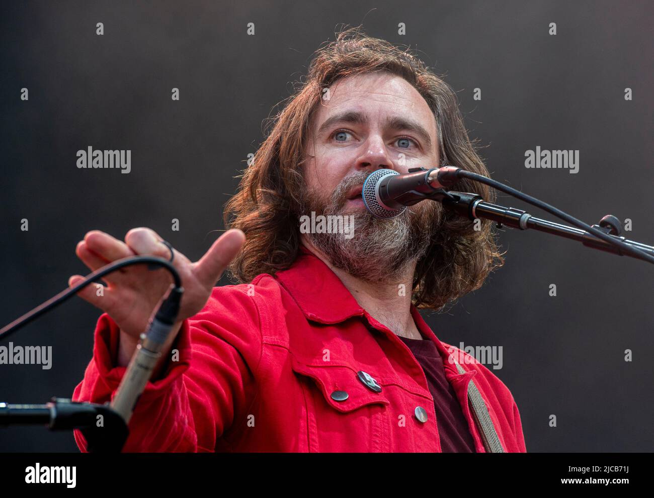Scarborough, UK. 11th June, 2022. Crowded House guitarist Liam Finn ...