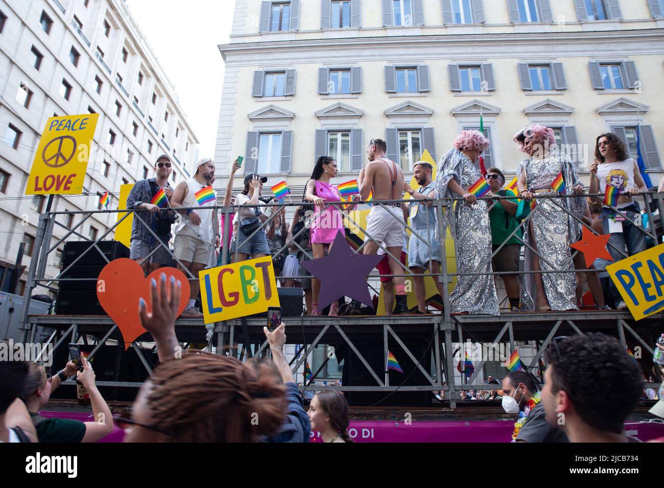Rome, Italy. 11th June, 2022. Italian singer Elodie during Rome Pride ...