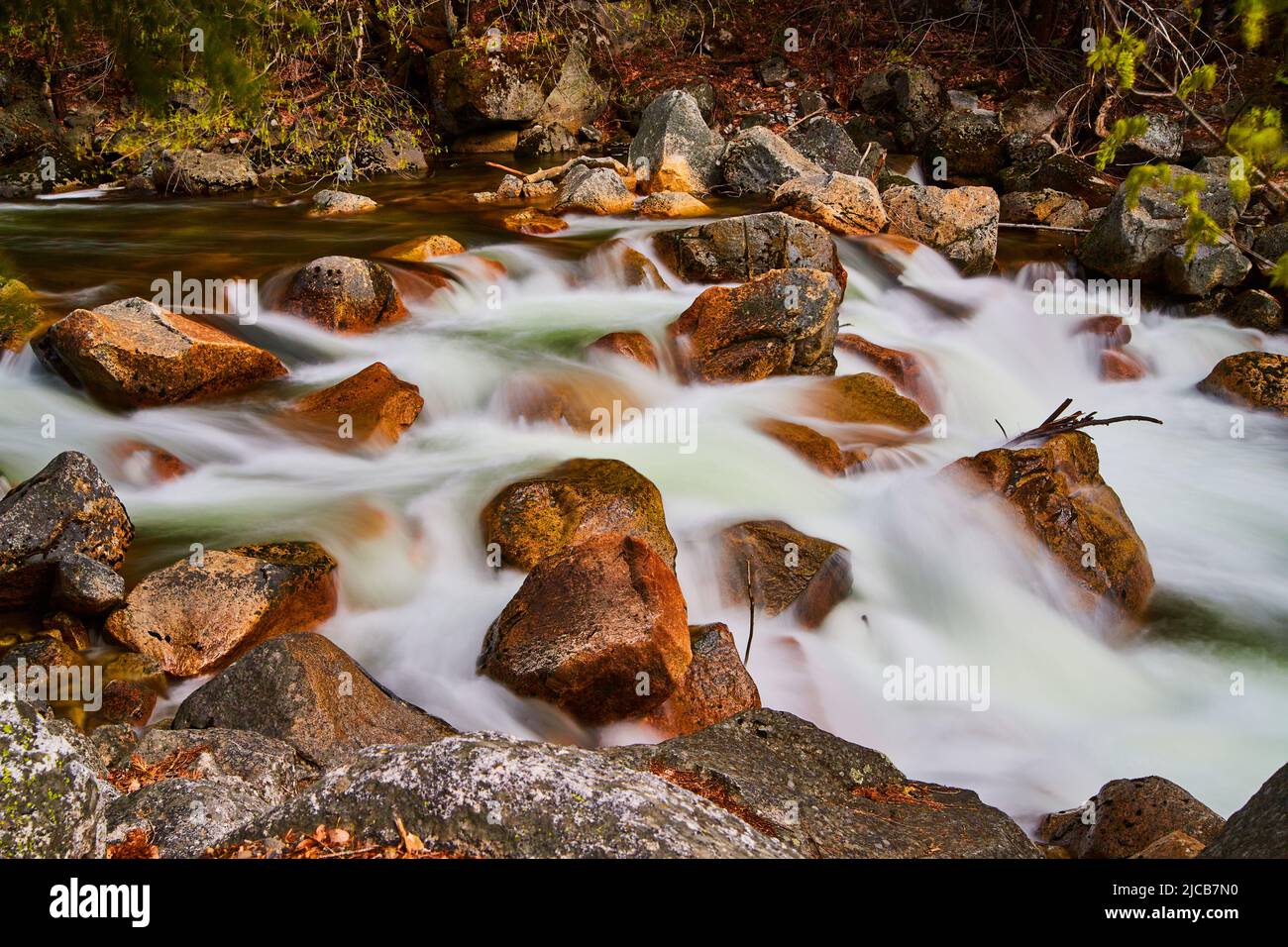 River detail of cascading falls over rocks Stock Photo - Alamy