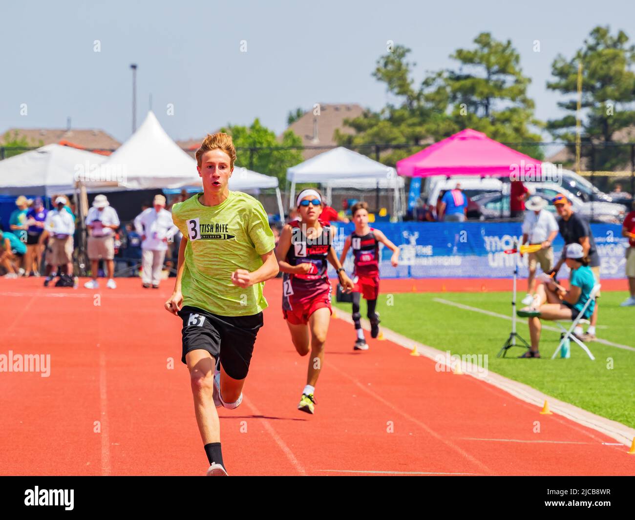Oklahoma, JUN 11 2022 - Track running event of UCO Endeavor Games Stock ...