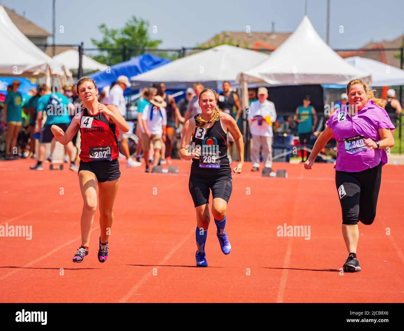 Oklahoma, JUN 11 2022 - Track running event of UCO Endeavor Games Stock ...
