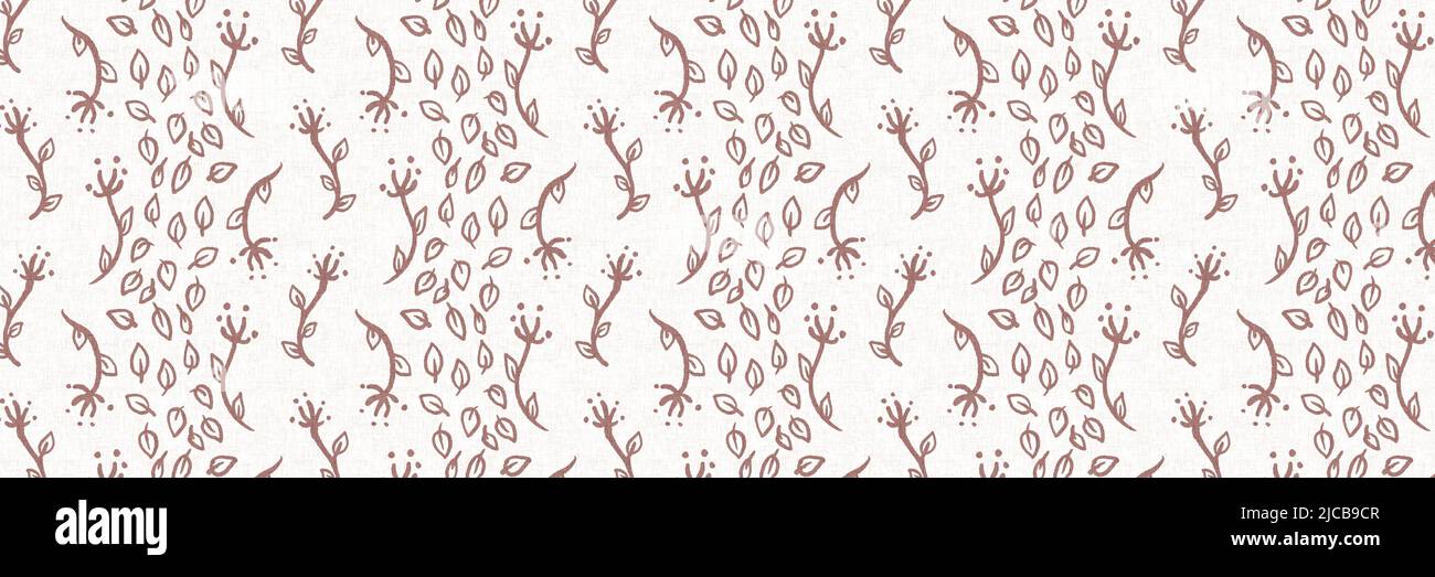 Gender neutral foliage leaf seamless raster border. Simple whimsical 2 ...