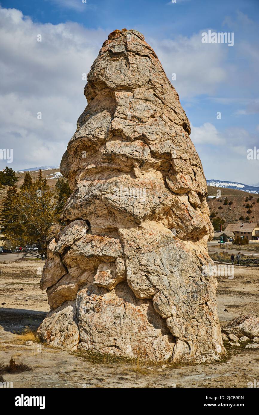Large pillar of rock shaped like bullet at Yellowstone known as Liberty ...