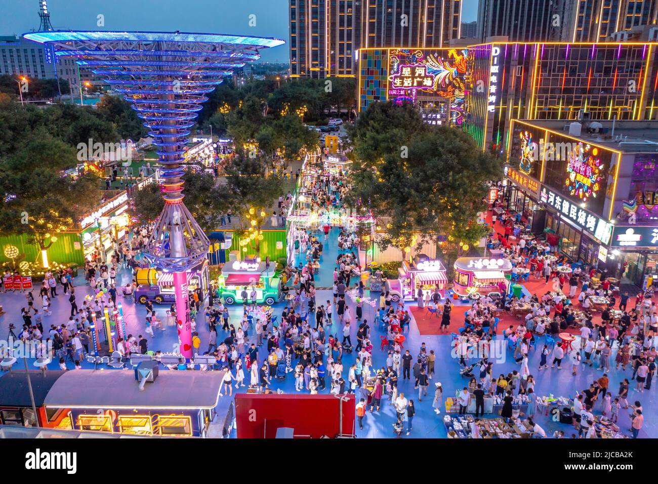YUNCHENG, CHINA - JUNE 11, 2022 - People enjoy food at the upgraded ...
