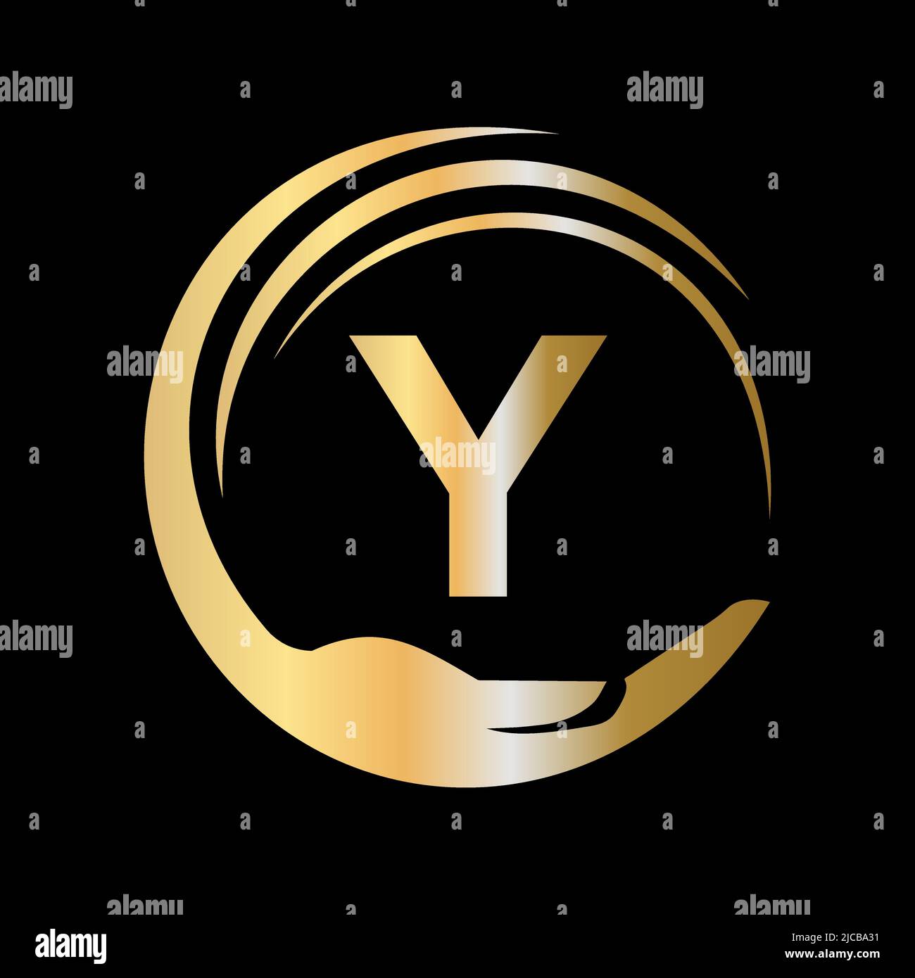 Hand Care Logo Template On Letter Y. Initial Unity Charity Foundation ...