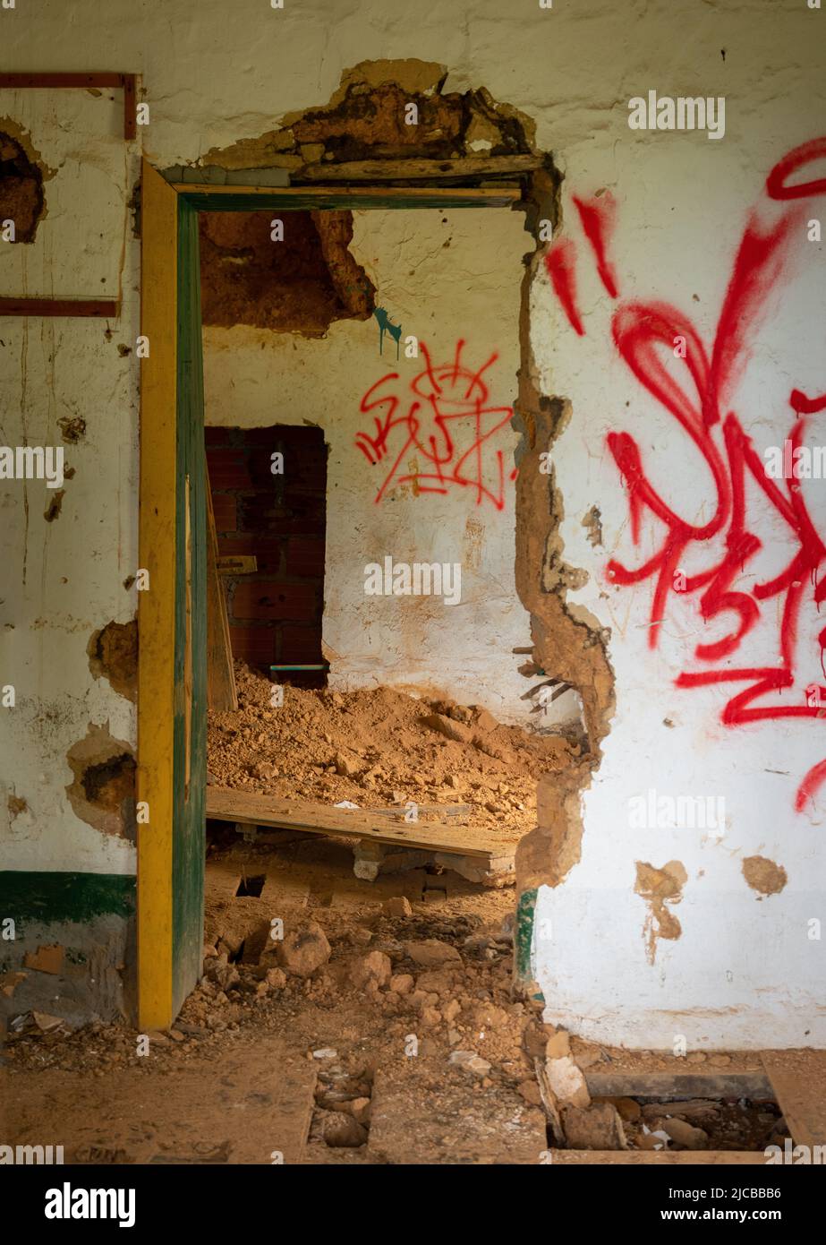 Abandoned House with the Windows and Doors Worn out by Humidity, a Few ...