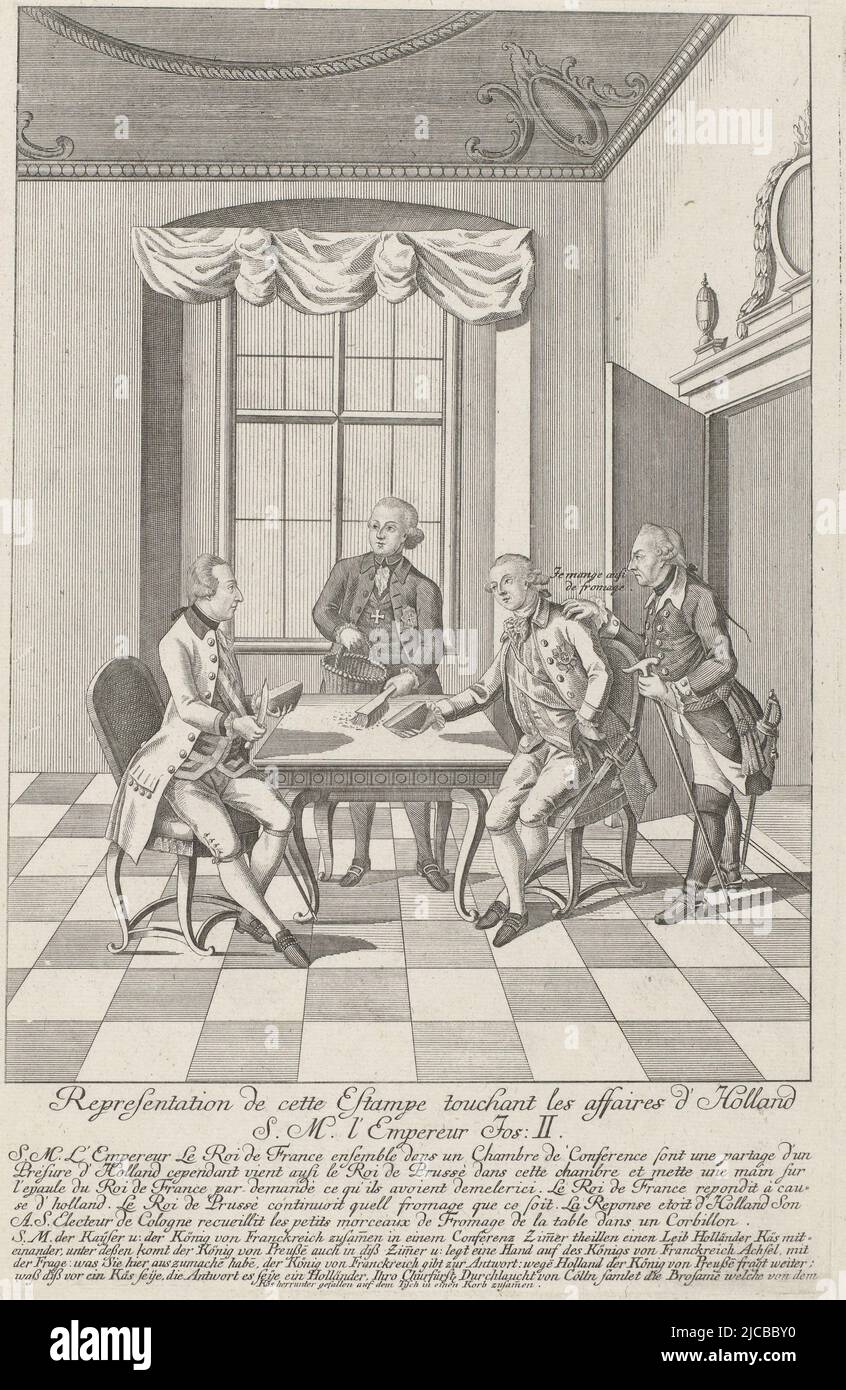 Cartoon on the peace concluded in Paris to end the Ketel War, the ...