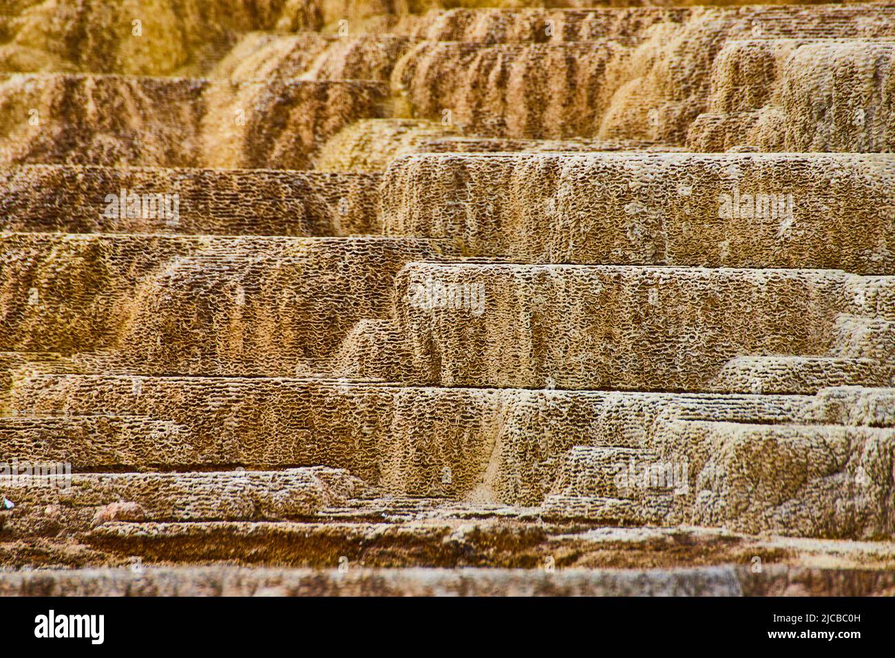 Stunning terrace layers at Yellowstone at Mammoth Hot Springs Stock ...
