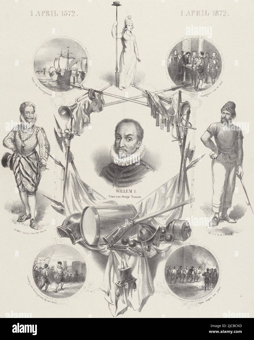 Commemorative plaque of the capture of Den Briel on April 1, 1572 in ...