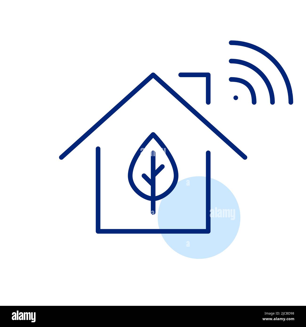 Green eco smart home icon. Pixel perfect, editable stroke line art ...