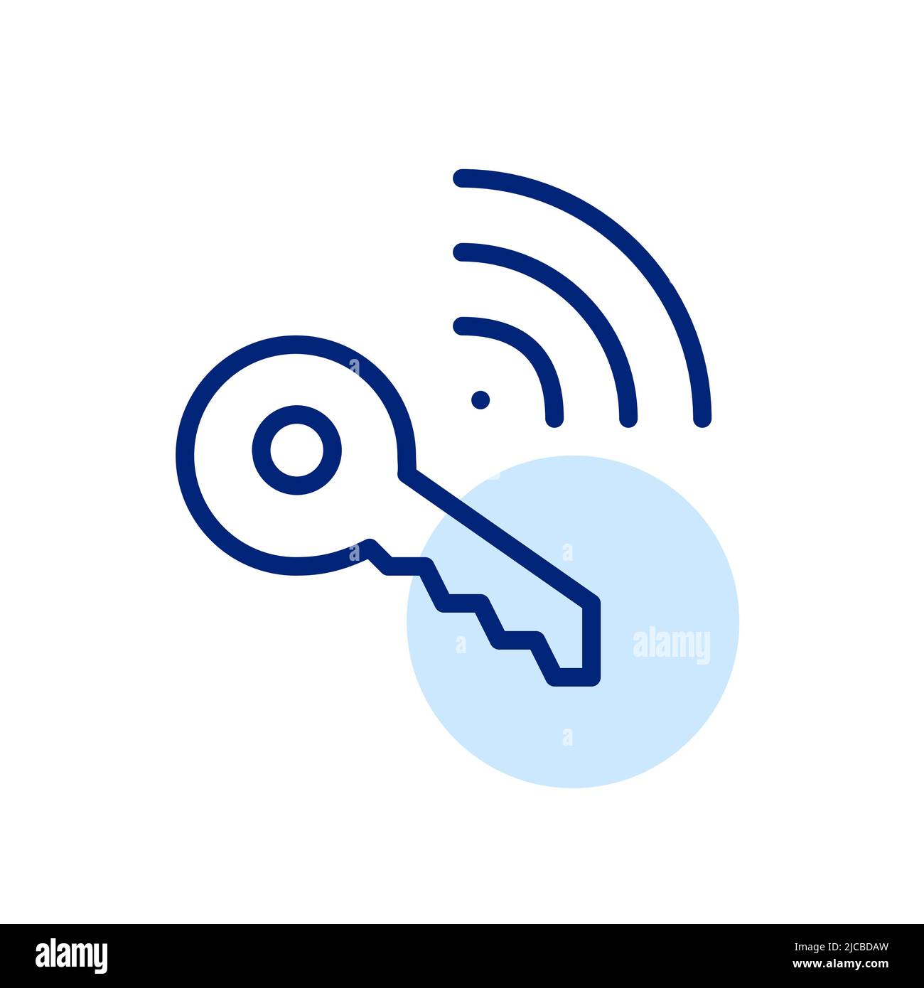 Smart key remote control. Pixel perfect, editable stroke line art icon ...