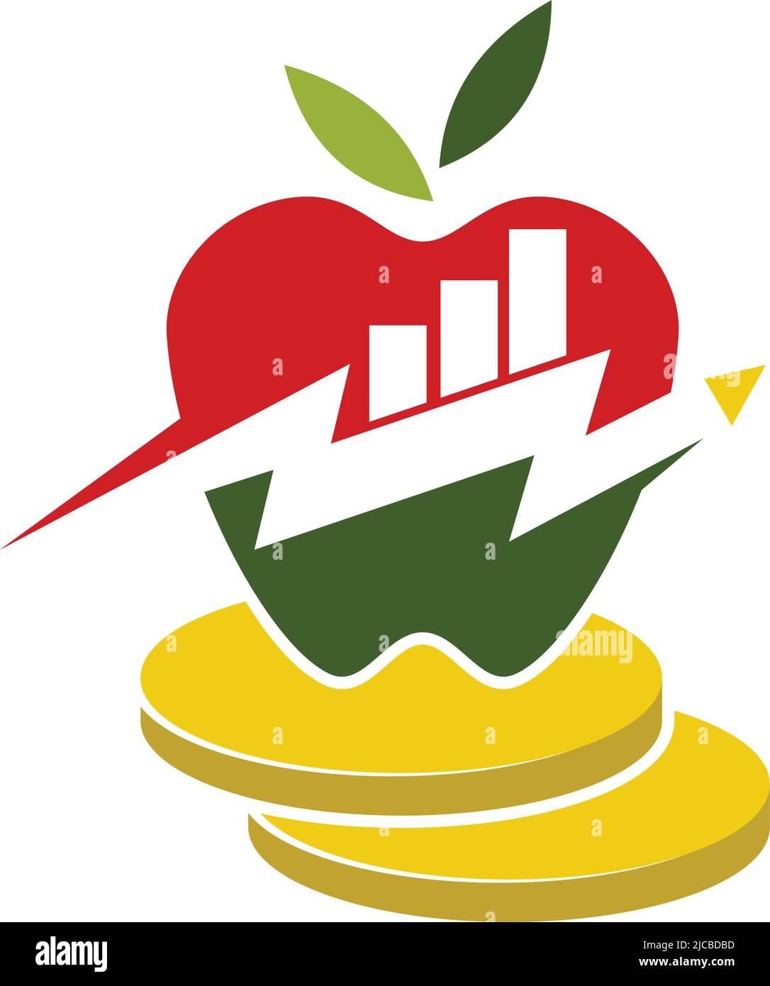 apple business growth money logo Icon Illustration Brand Identity Stock ...